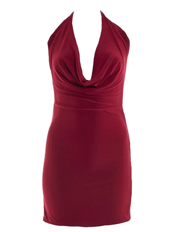 CHIARELLA Lujuria Mini Dress- Red Wine - Brown