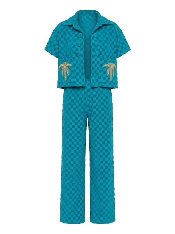 NUR KARAATA Miami Glow Long Set - Blue