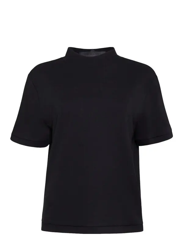 SARAH REGENSBURGER Vegan Rebel" Organic Cotton High Neck T-shirt - Black