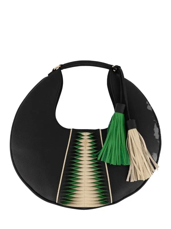 OTRERA Libertas & Green Leather Shoulder Bag - Black