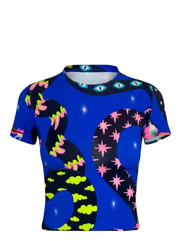 PITAYA YOGA Dragon Dreams T-shirt Bamboo - Blue