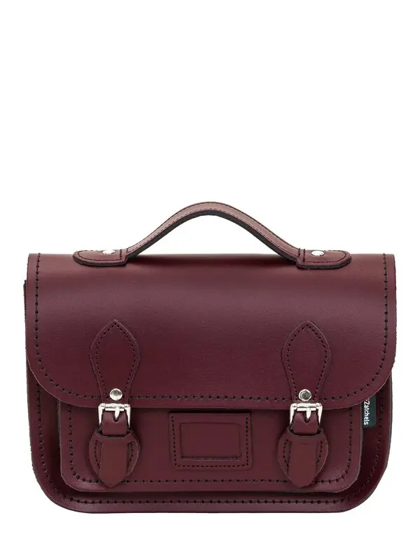 ZATCHELS Leather Midi Satchel Marsala - Red
