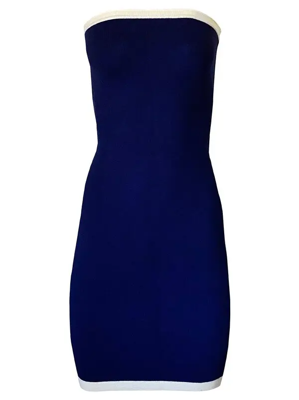 TOUCH BY ADRIANA CAROLINA Lily Navy Midi Knit Dress - Blue
