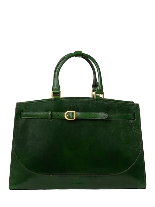 TIME RESISTANCE Leather Handbag Shirley - Green