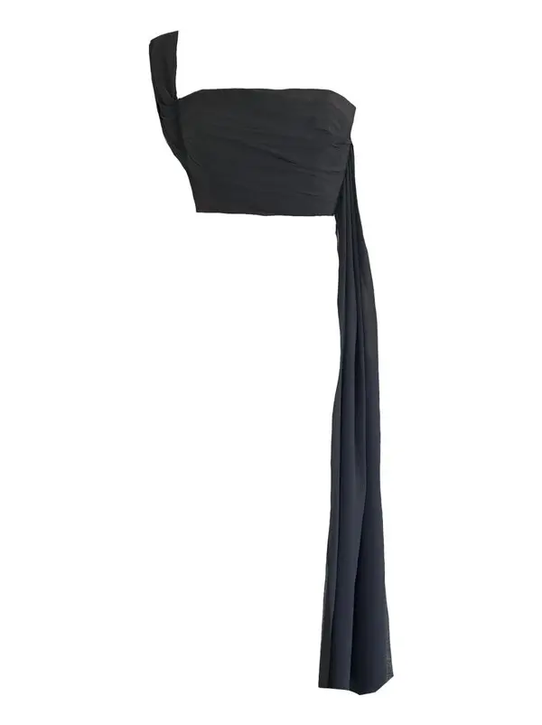 MIRIMALIST Chiffon Draped Bustier - Black