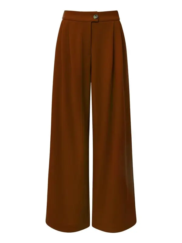 JAMES LAKELAND Rust Wide Leg Suit Trousers - Brown