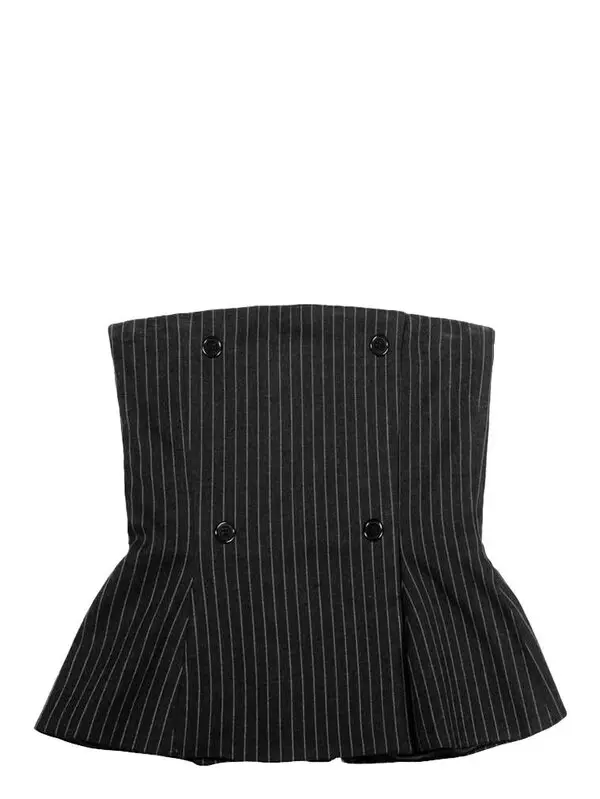 IOANA CIOLACU Striped Corset - Black