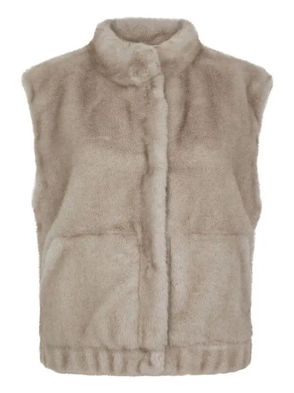 NOOKI DESIGN Isla Faux Fur Gilet - Grey