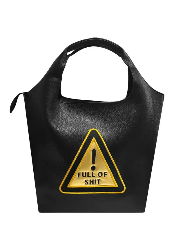LILLY LOVES Warning Full Of Shit Handbag - Silver