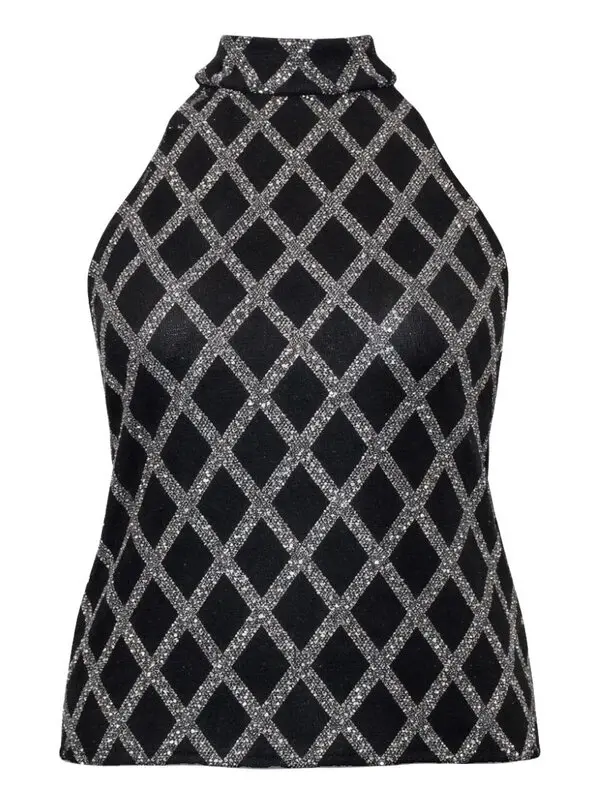 CHIARELLA Black / Silver Chispa Top- Shimmer Black - Black/silver