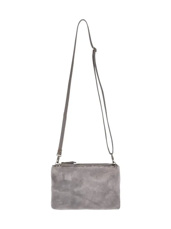 OWEN BARRY Sheepskin Crossbody Clutch Silver Grenn - Grey