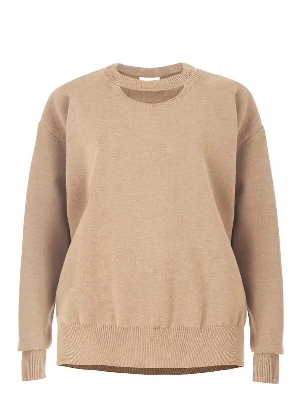 SALANIDA Neutrals Rotondo 100% Merino Wool Jumper - Beige