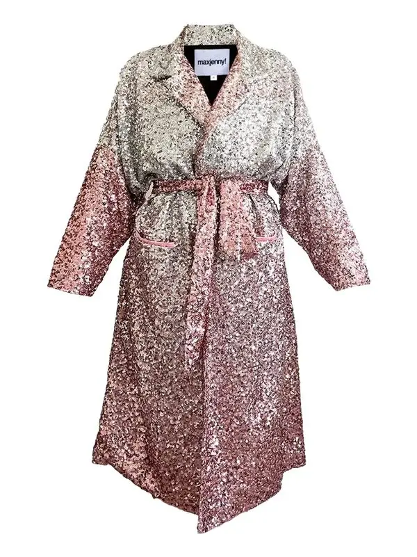 MAXJENNY Sequin Coat - Pink