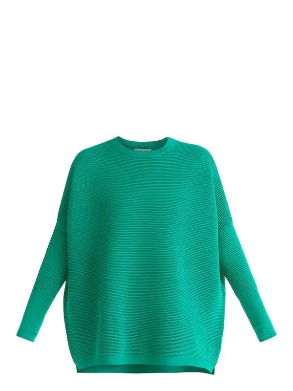 PAISIE Ribbed Jumper In Leaf - Green