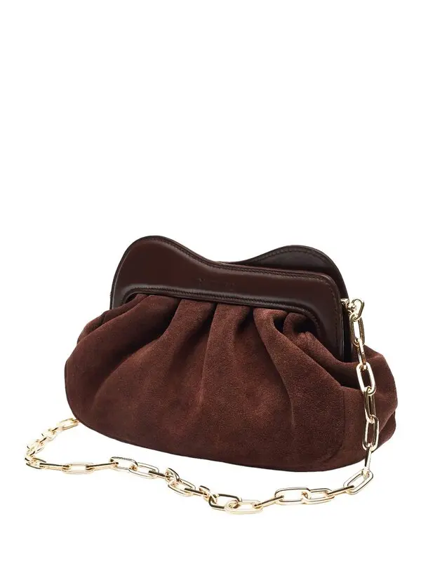 DANNI RO Lisbon Baby Clutch Suede Chocolate - Brown