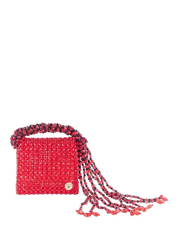 TILLIE BEADS Ruby Garland Mini Bead Bag - Red