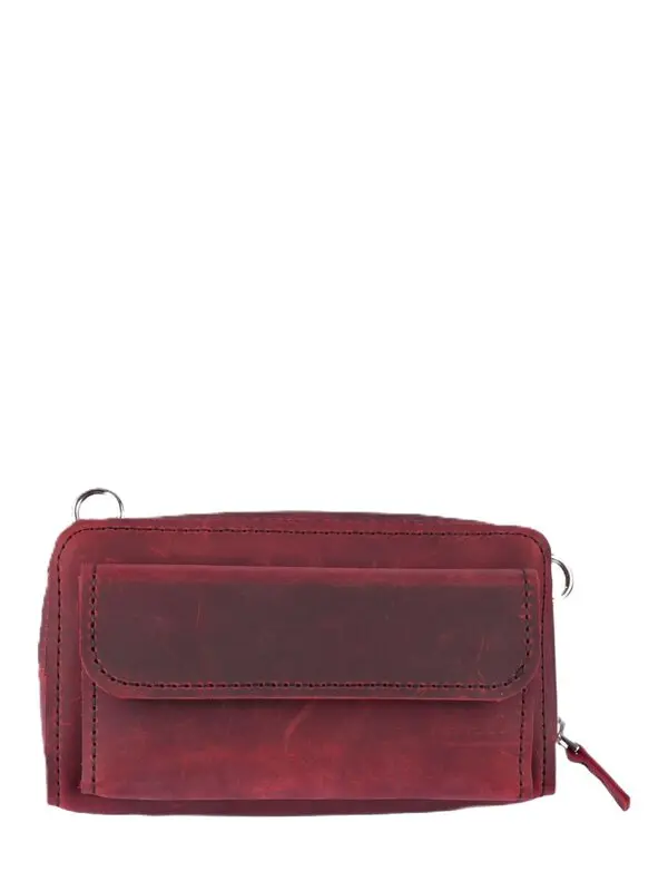 SPRINGMOONATELIER Handmade Fire Leather Crossbody Bag - Red