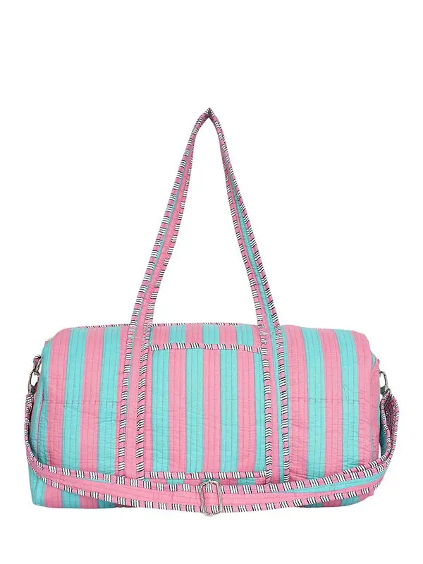 CYC The Striped Cotton Weekender Pink And - Blue