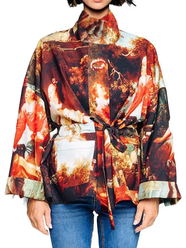 MAXJENNY Square Boxy Jacket Garden Royal - Brown