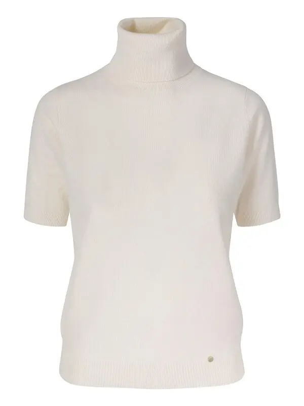 TIRILLM Alexa" Short Sleeve Turtle Pullover - White