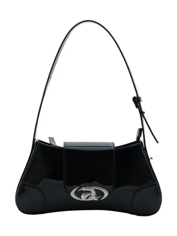 A BY ANYAH Aisha Midnight Gloss Shoulder Bag - Black