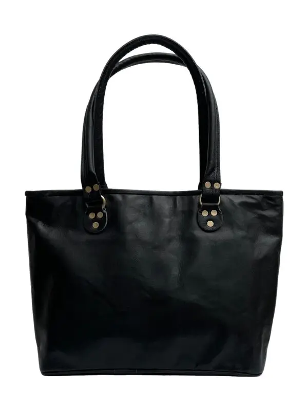 VIDA VIDA Vida Vintage Leather Tote Bag - Black