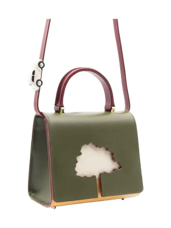 ABSURDE One Way Khaki Small Leather Shoulder Bag - Green
