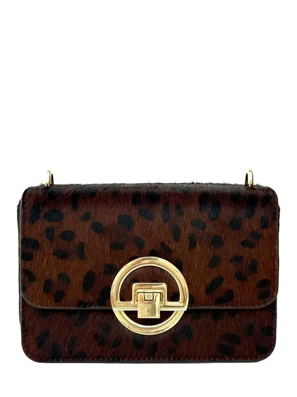 APATCHY LONDON The Tilly Dark Leopard Hair-on Leather Bag - Brown