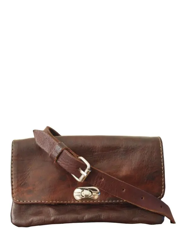 BERBER LEATHER The Kenitra Soft Cross-body Bag In Dark - Brown