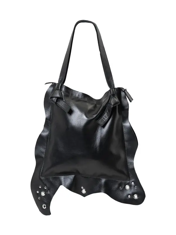 METAMORPHOZA Genuine Leather Tote Bag - Black