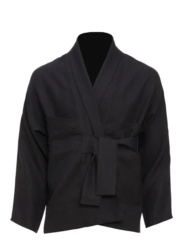 MOE Diagonal Bronze Vest Jacket Double Pockets - Blue