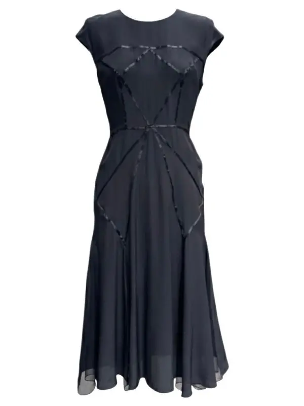 IMAATU Power Dress Pure Silk A-line Cocktail Dress Midi - Black