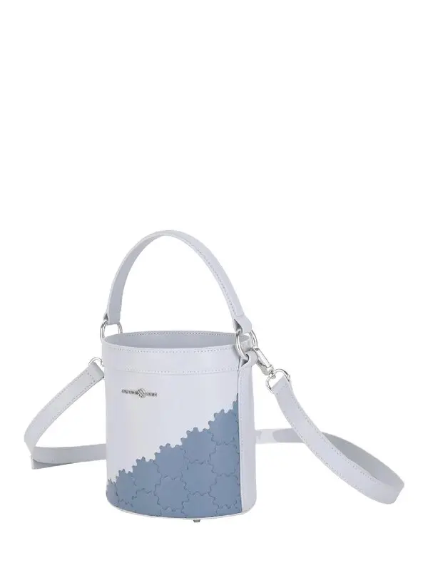 ORANGE CUBE Quilted Impressions Bucket Bag Sky Blue/ Blue Shadow - White/blue