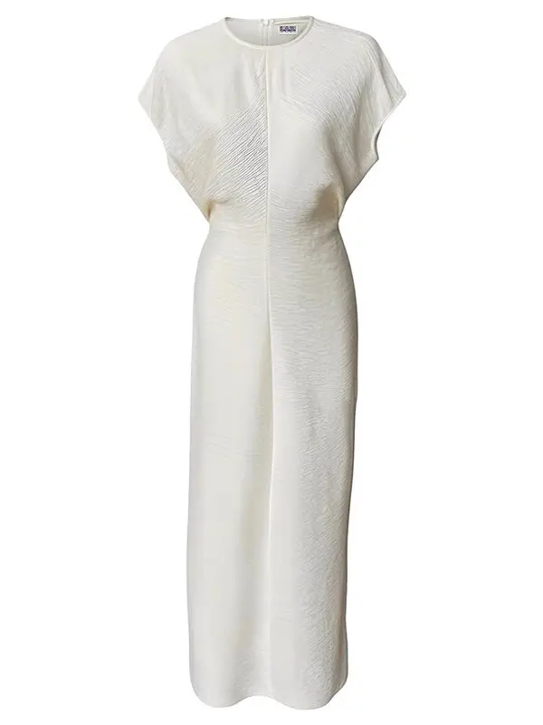 LONDON ATELIER BYPRODUCT Neutrals Crinkled A Line Dress - Beige