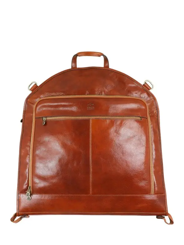 TIME RESISTANCE Cognac Leather Gart Bag Travels With Charley - Brown
