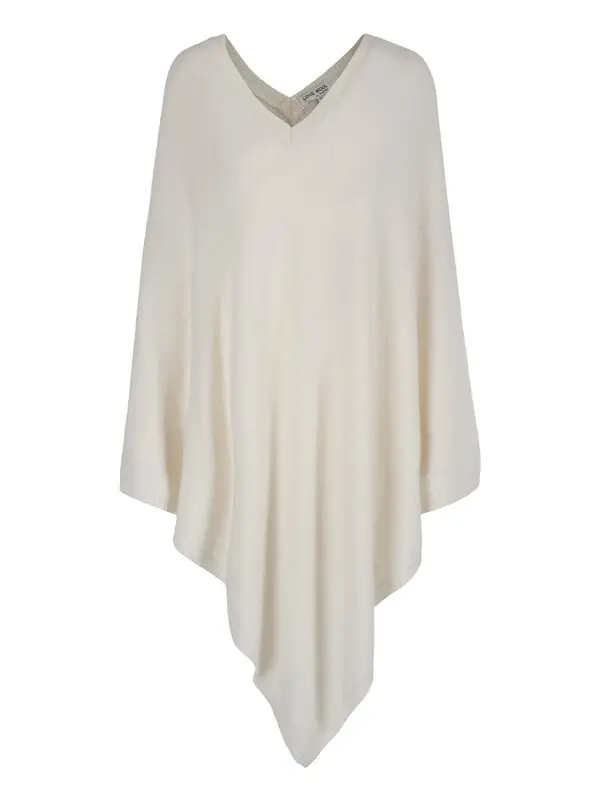 TIRILLM Anine" Big Cashmere Poncho- Off - White