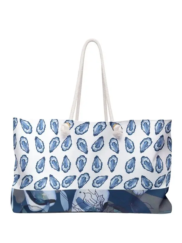 PIPER & FOX Blue / White Oyster Bay Mahjong/weekender Bag - Blue/white