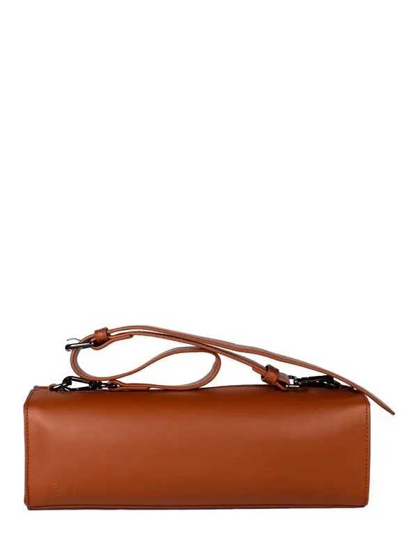 QU Cognac Brick Bag - Brown