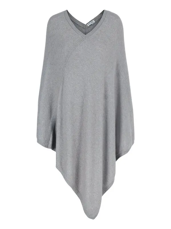TIRILLM Anine" Big Cashmere Poncho Melange - Grey
