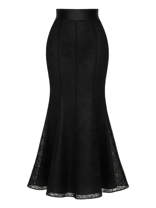 ELSAVA Lace Tailored Mermaid Skirt - Black