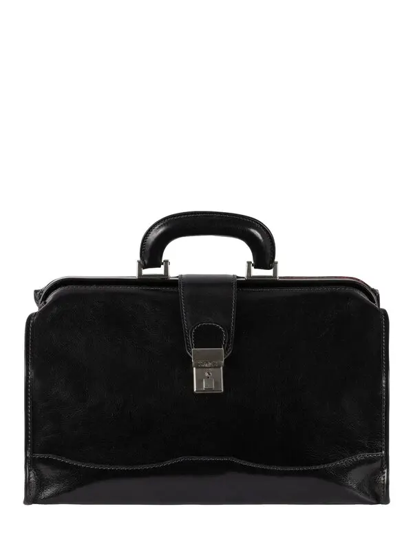 TIME RESISTANCE Small Leather Doctor Bag In David Copperfield - Black