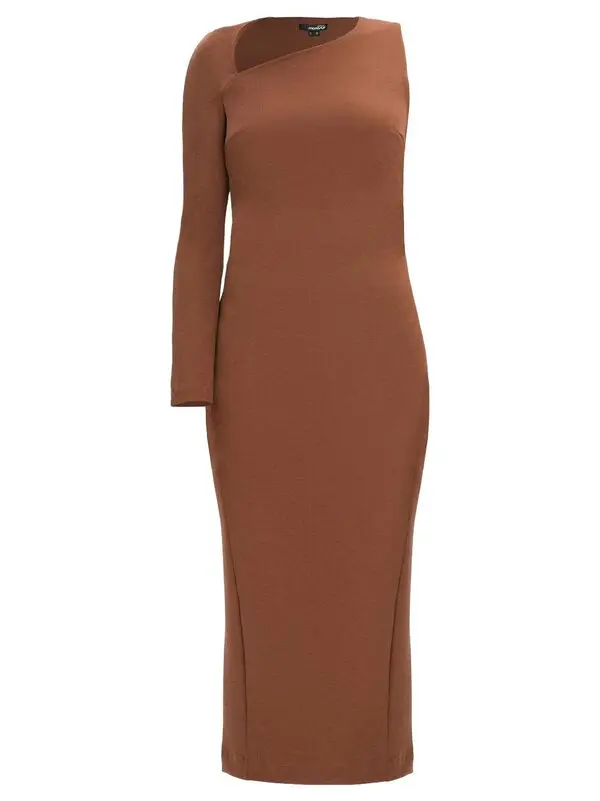 MONOSUIT Today Asymmetric One-sleeve Midi Dress - Brown