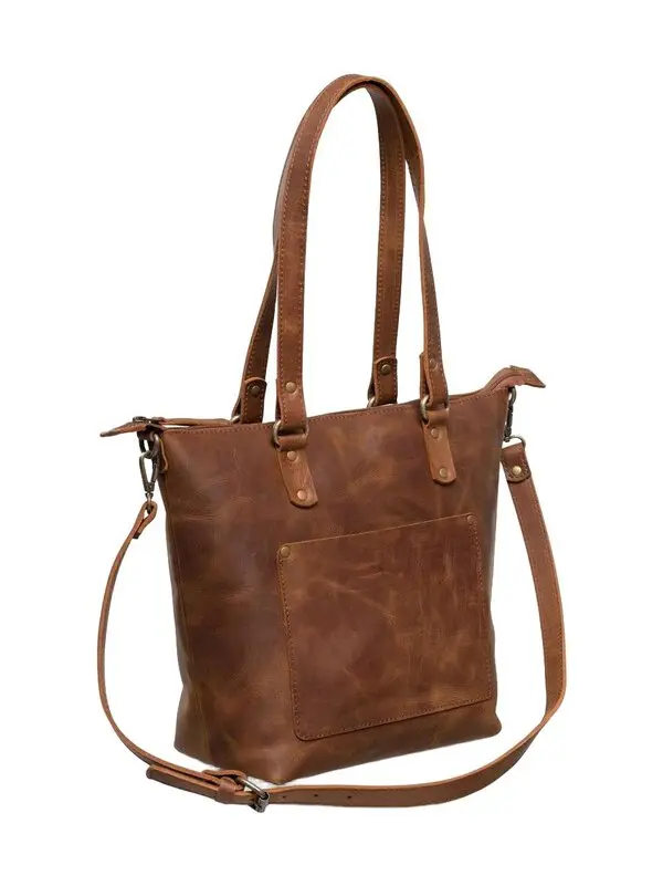HIDES LEATHER CO. Large Leather Tote Bag - Brown