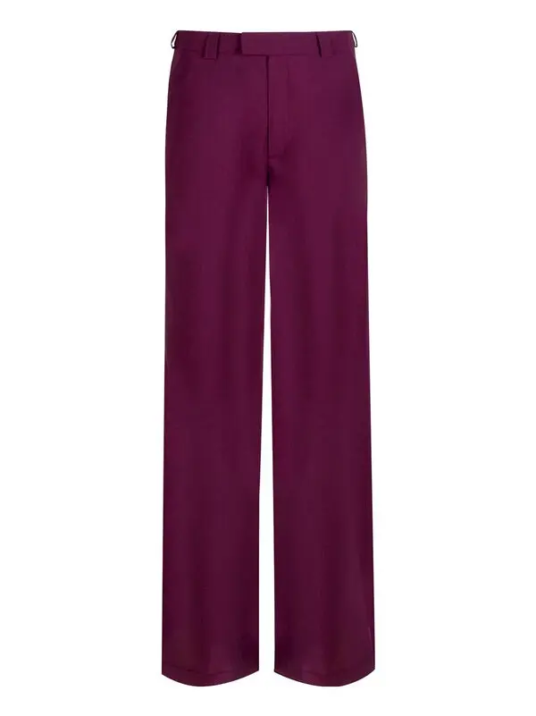 GUNDA HAFNER LTD Burgundy Mid Rise Straight Leg Merino Trousers - Red