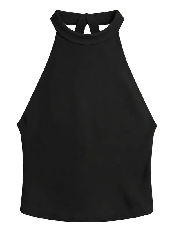 MARIANNE BY MARIE JORDANE Parker Backless Halter Top In Upcycled Viscose - Black