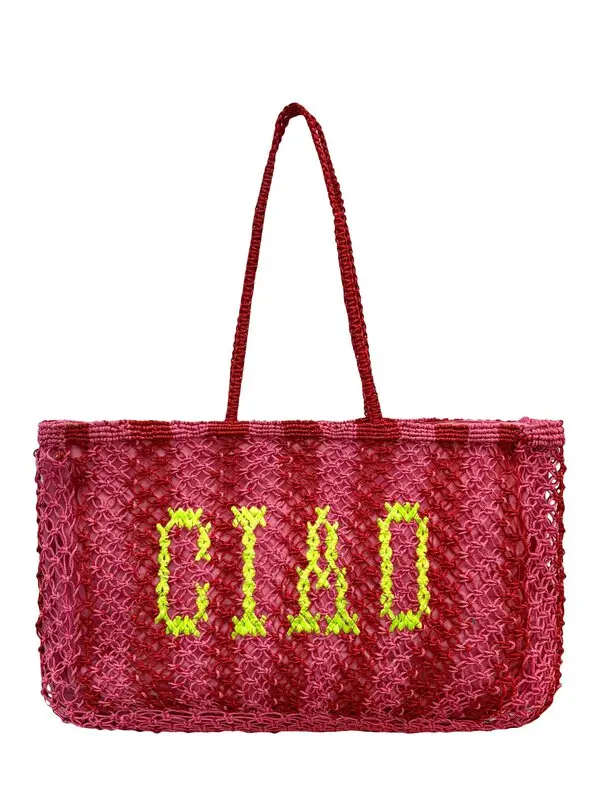 LILLY LOVES Ciao Pink Jute Bag - Red
