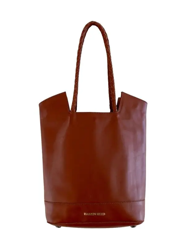 LAUREN REED CO Neutrals The Car Leather Tote Bag Saddle - Black