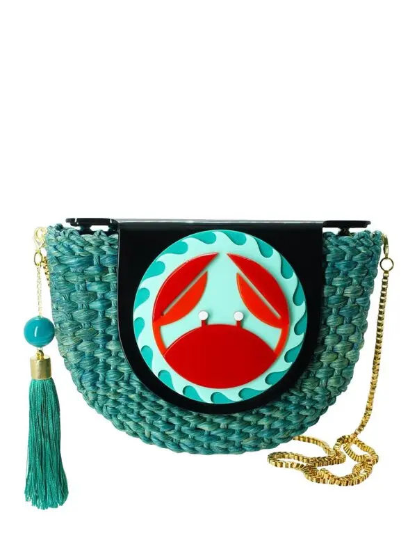 GISSA BICALHO Red / Green Handmade Acrylic Bag Half Moon Siri Red - Red/green