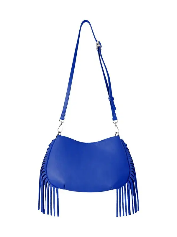 F3ROG BY RANA Cobalt Crossbody Mini Gordon Fringe Bag - Blue