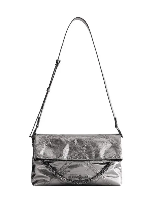 ORANGE CUBE Retro Messenger Bag Black - Silver